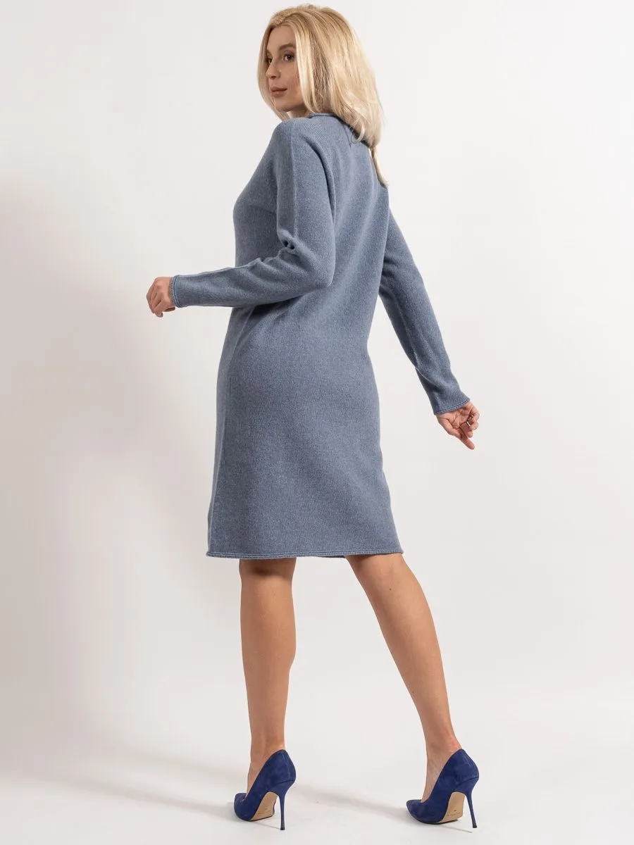 Платье из шерсти мериноса Gerry Ross, цвет синий меланж, купить по цене ...