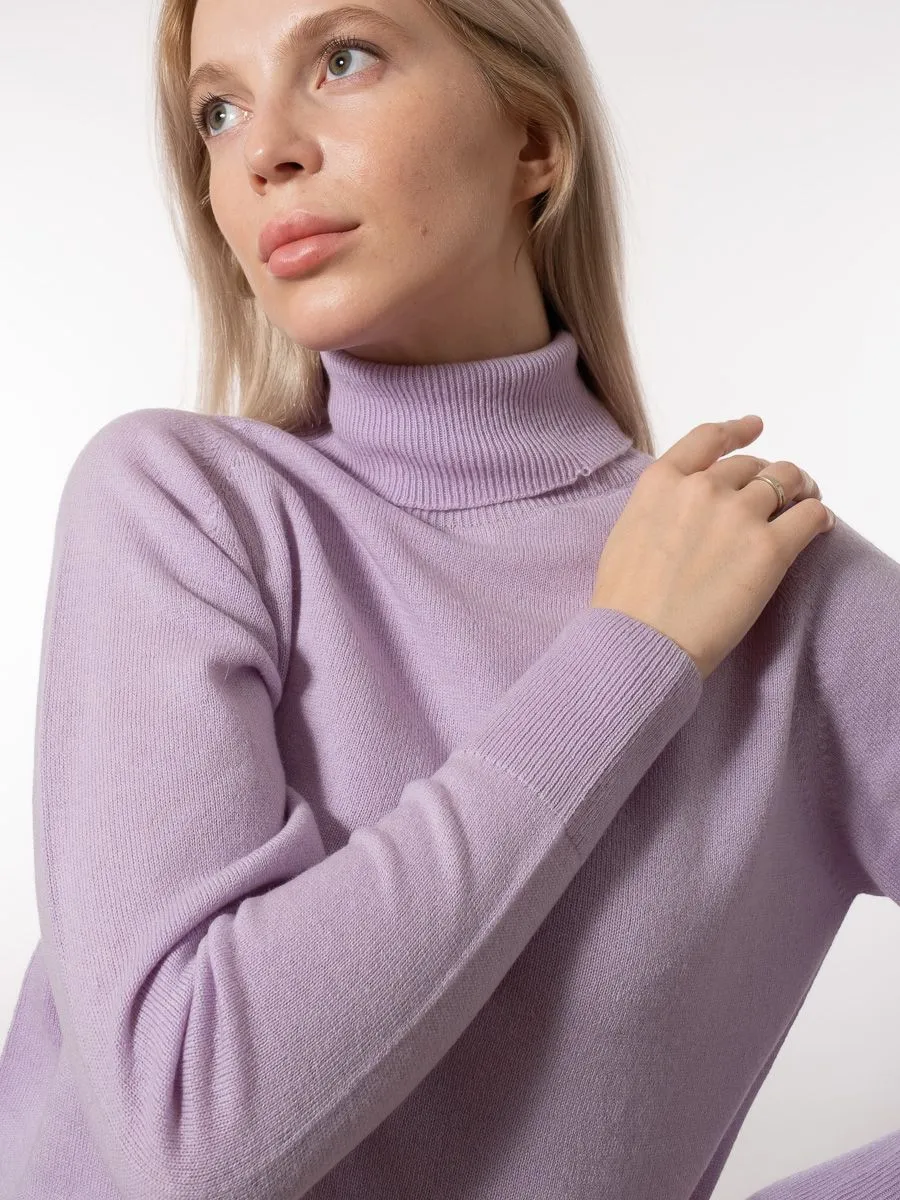 Тонкий свитер из шерсти мериноса и кашемира Gerry Ross, цвет сиреневый ...